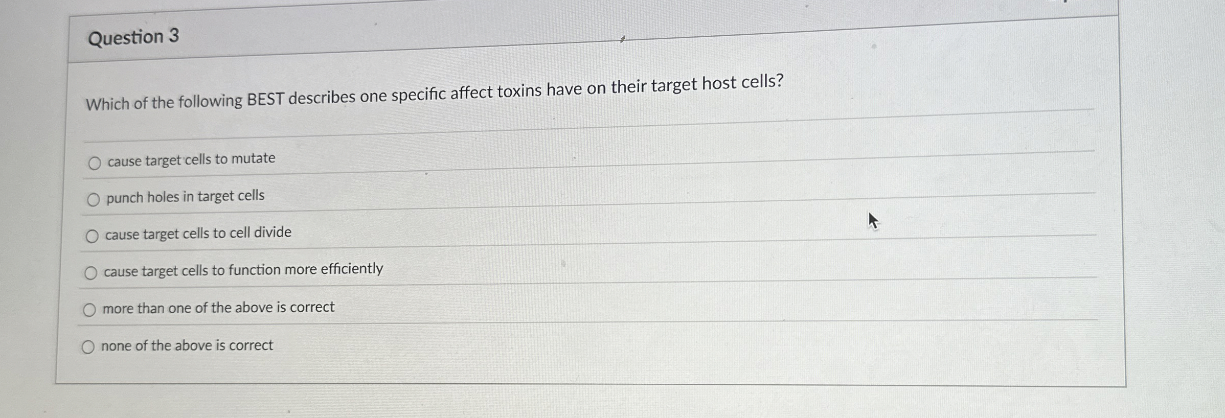 Solved Question 3Which of the following BEST describes one | Chegg.com