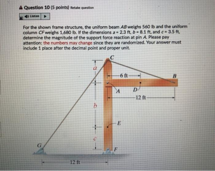 Solved A Question 10 (5 points) Retake question Listen For | Chegg.com