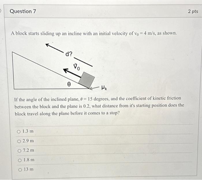 Solved A block starts sliding up an incline with an initial | Chegg.com