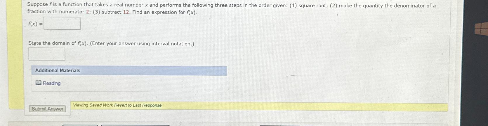 Solved fraction with numerator 2 ﻿; (3) ﻿subtract 12 . ﻿Find | Chegg.com