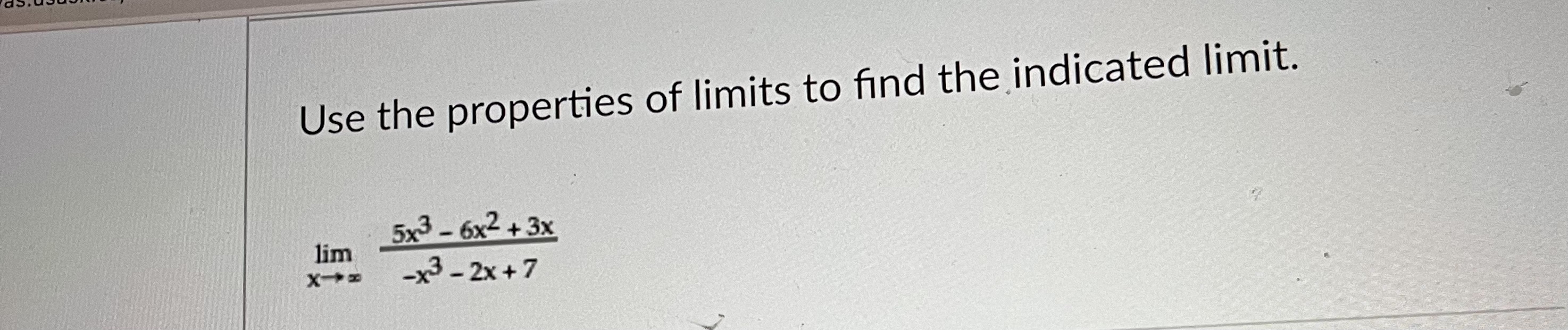 Solved Use the properties of limits to find the indicated | Chegg.com