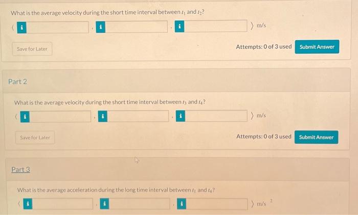 Solved Here is a table of the times and positions of an | Chegg.com