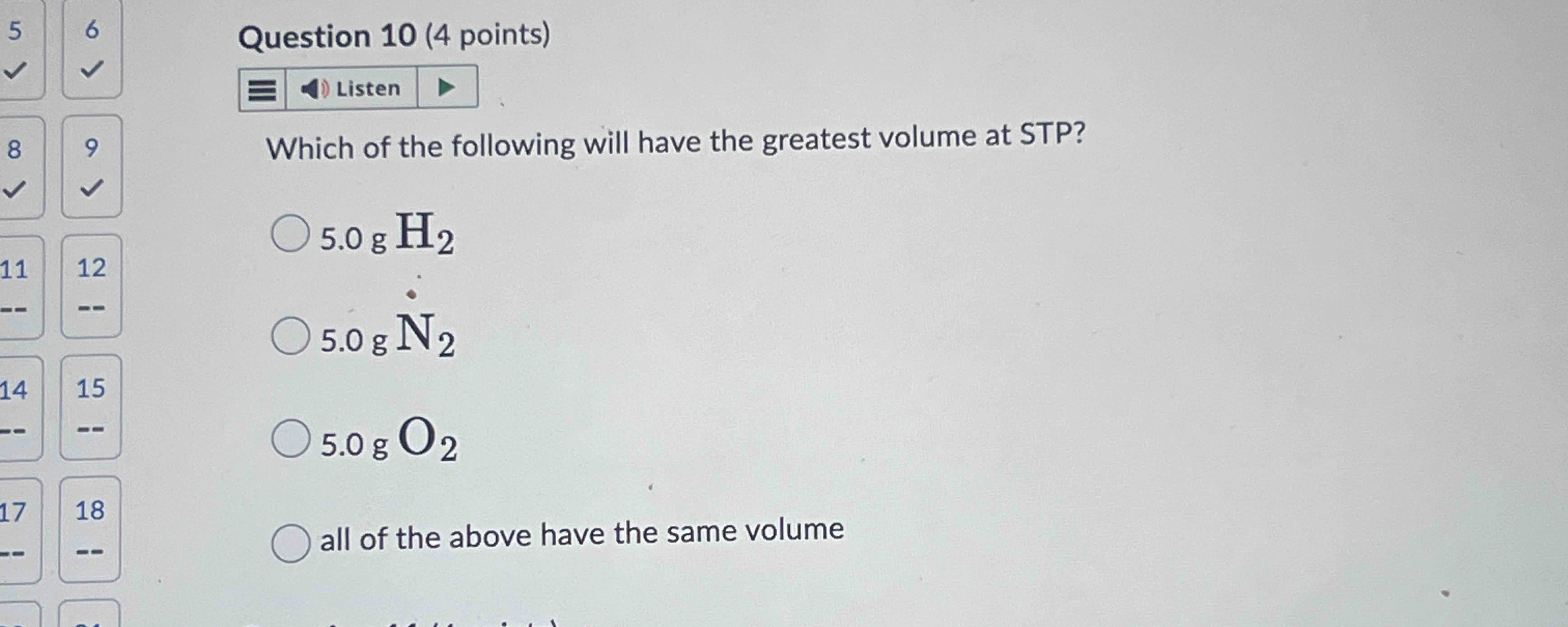 Solved Question 10 (4 ﻿points)Which of ﻿the following will | Chegg.com
