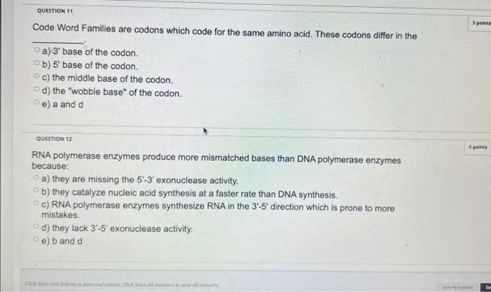 Solved Code Word Families are codons which code for the same | Chegg.com