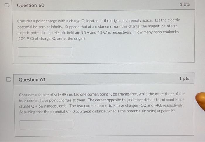 Solved Consider a point charge with a charge Q. located at | Chegg.com
