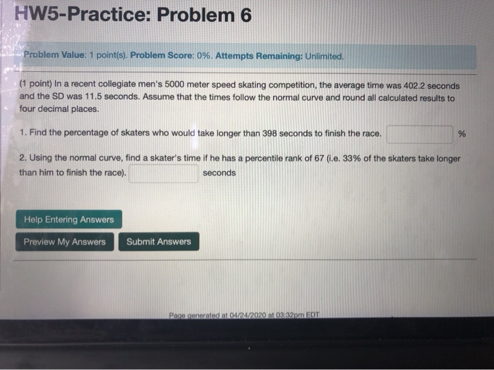 Solved HW5-Practice: Problem 6 Problem Value: 1 point(s). | Chegg.com