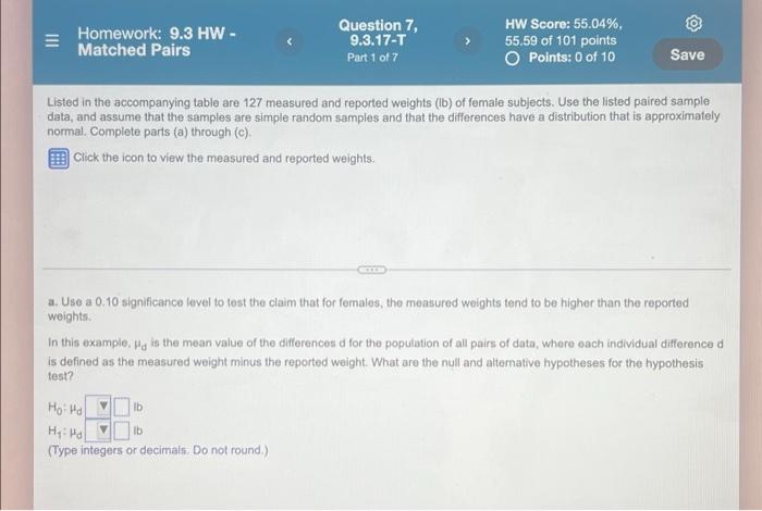 Solved Homework: 9.3 HW- Matched Pairs Question 7, 9.3.17-T | Chegg.com