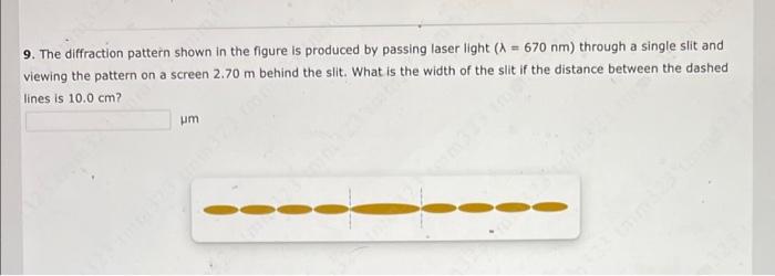 Solved 9. The diffraction pattern shown in the figure is | Chegg.com