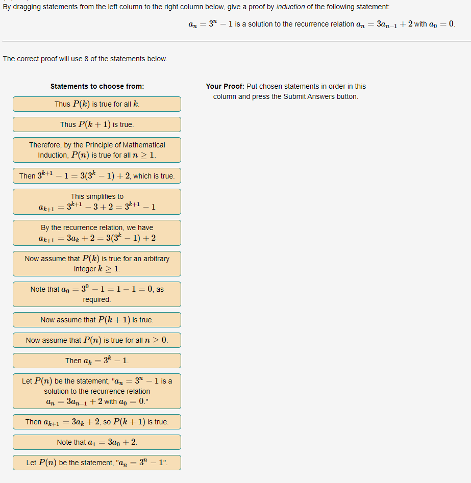 Solved By dragging statements from the left column to the | Chegg.com