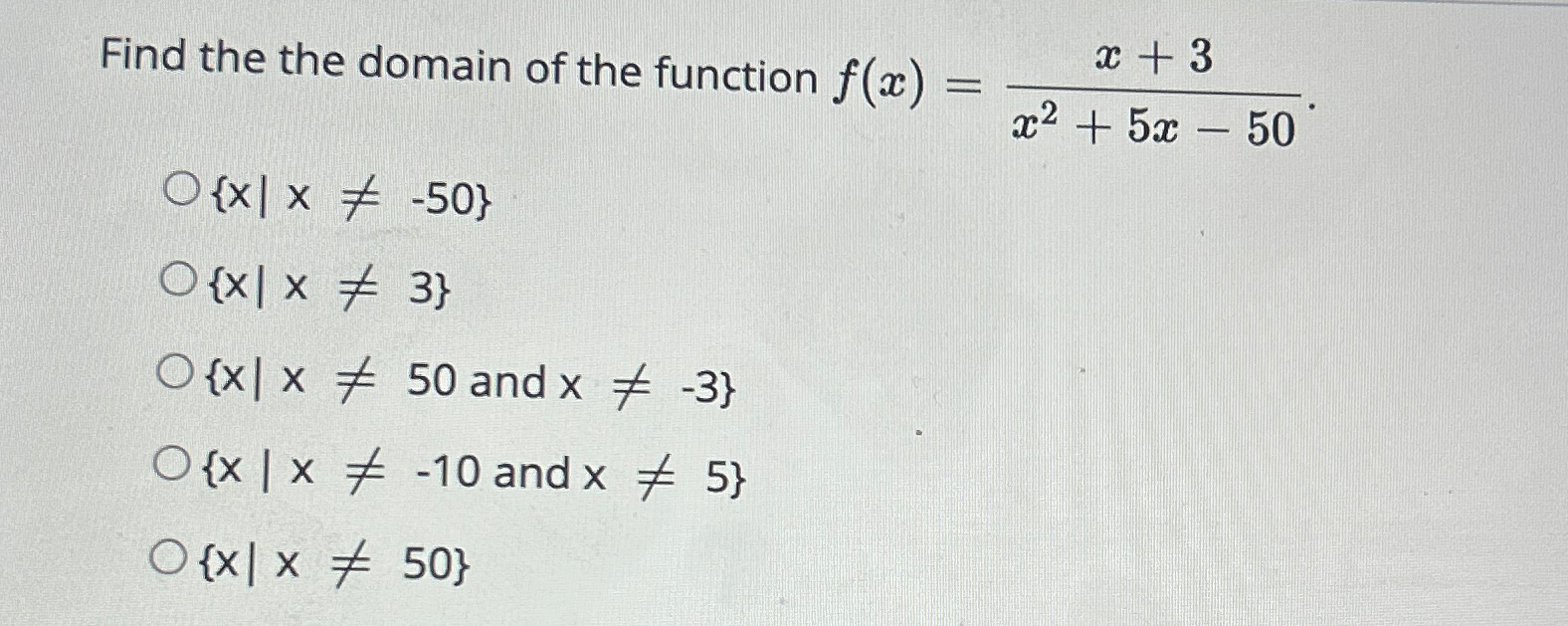 Solved Find the the domain of the function | Chegg.com