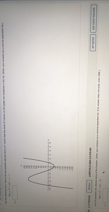 Solved Use the Rational Zero Test to list the possible | Chegg.com