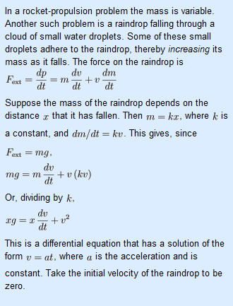 Solved In a rocket - propulsion problem the mass is | Chegg.com