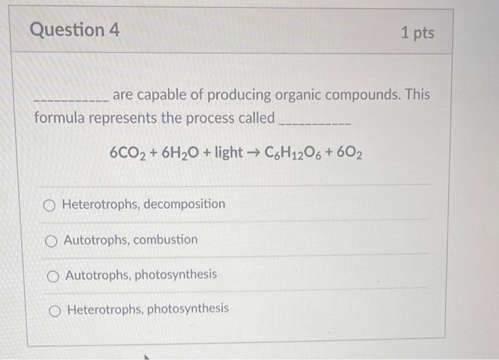 Solved are capable of producing organic compounds. This | Chegg.com