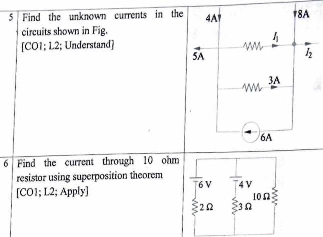 Solved 5 \begin{tabular}{l} Find the unknown currents in the | Chegg.com