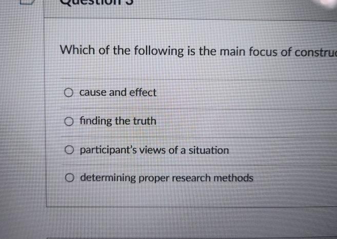 Solved Which of the following is the main focus of | Chegg.com