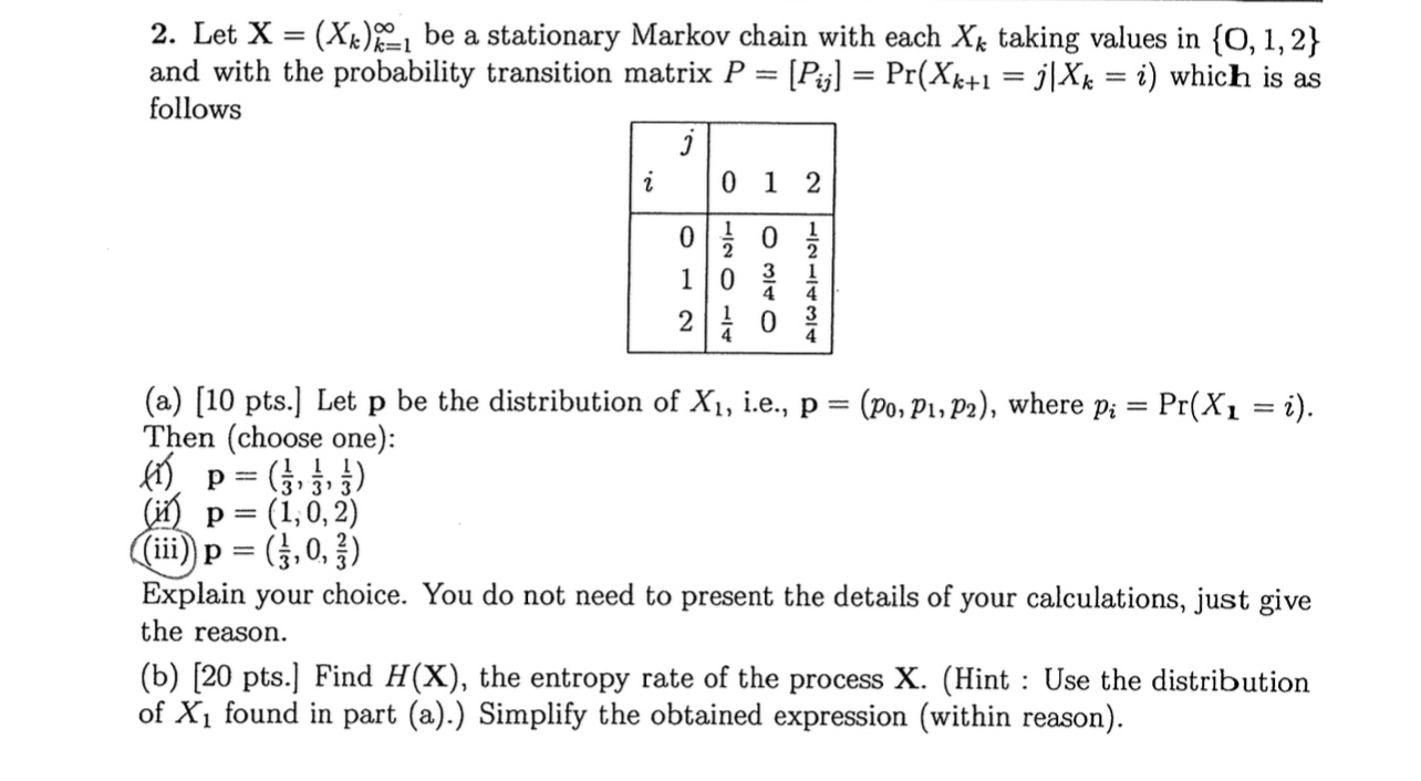 Solved Solve for part bLet x=(xk)k=1∞ ﻿be a stationary | Chegg.com
