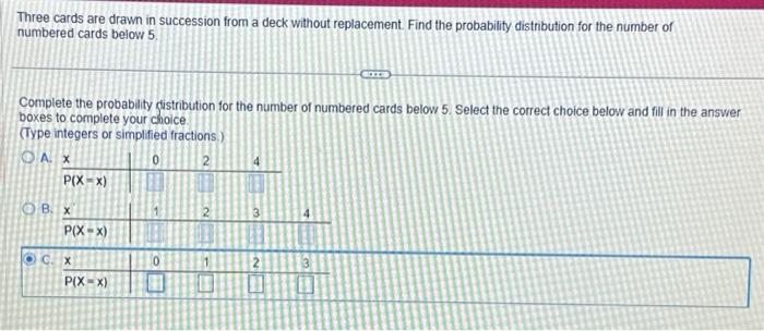 Solved Three cards are drawn in succession from a deck | Chegg.com