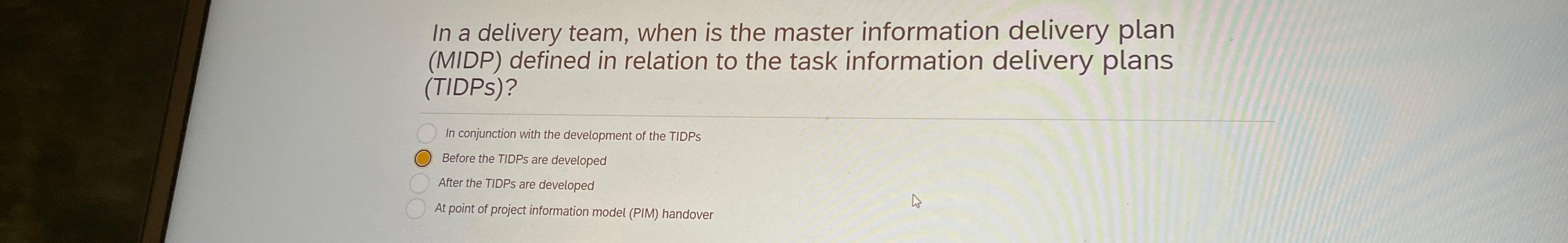 Solved In a delivery team, when is the master information | Chegg.com