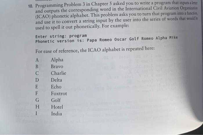 Solved 10 Programming Problem 3 In Chapter 5 Asked You To 5958