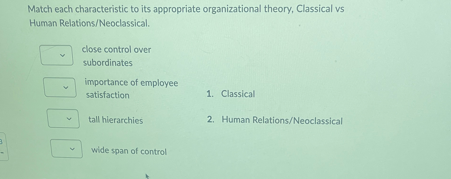 Solved Match each characteristic to its appropriate | Chegg.com