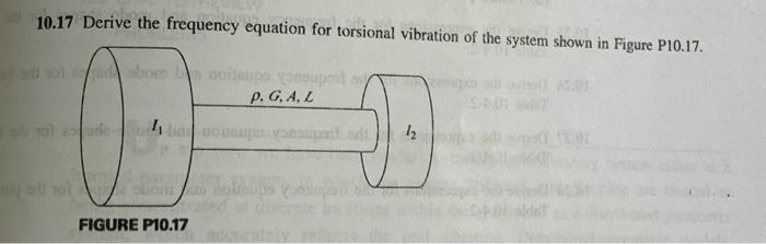 Solved 10.17 Derive the frequency equation for torsional | Chegg.com