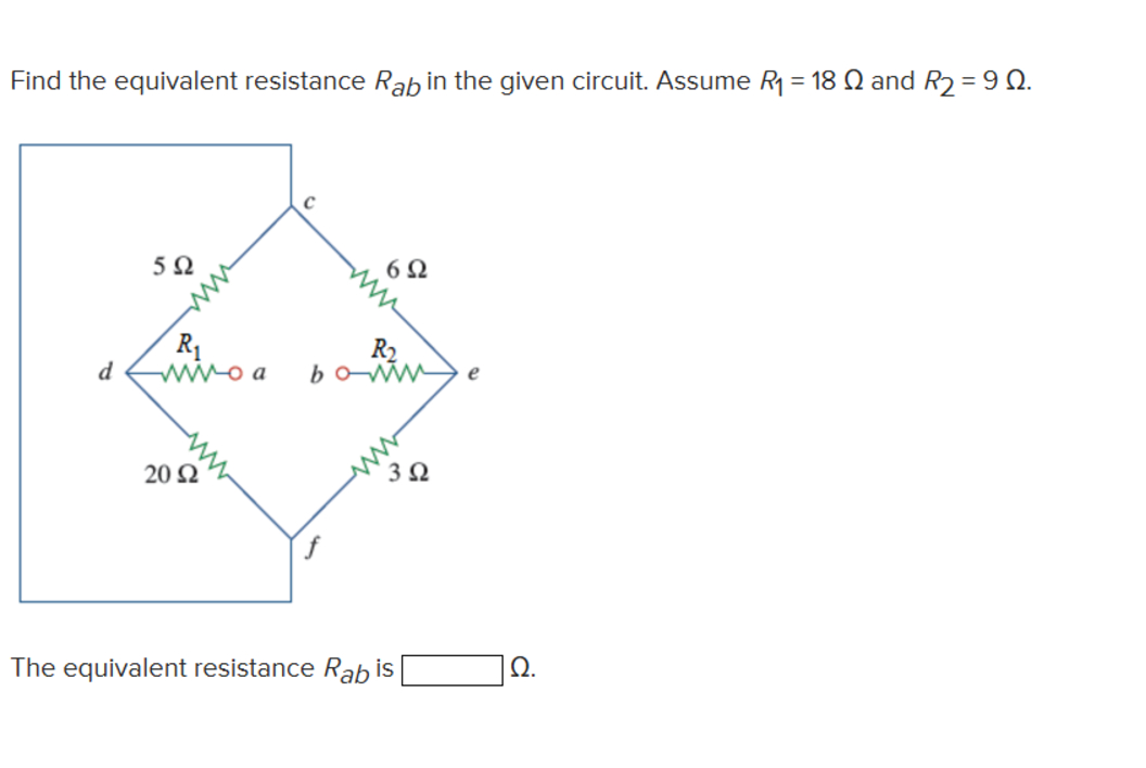 Solved Find the equivalent resistance Ra in ﻿the given | Chegg.com