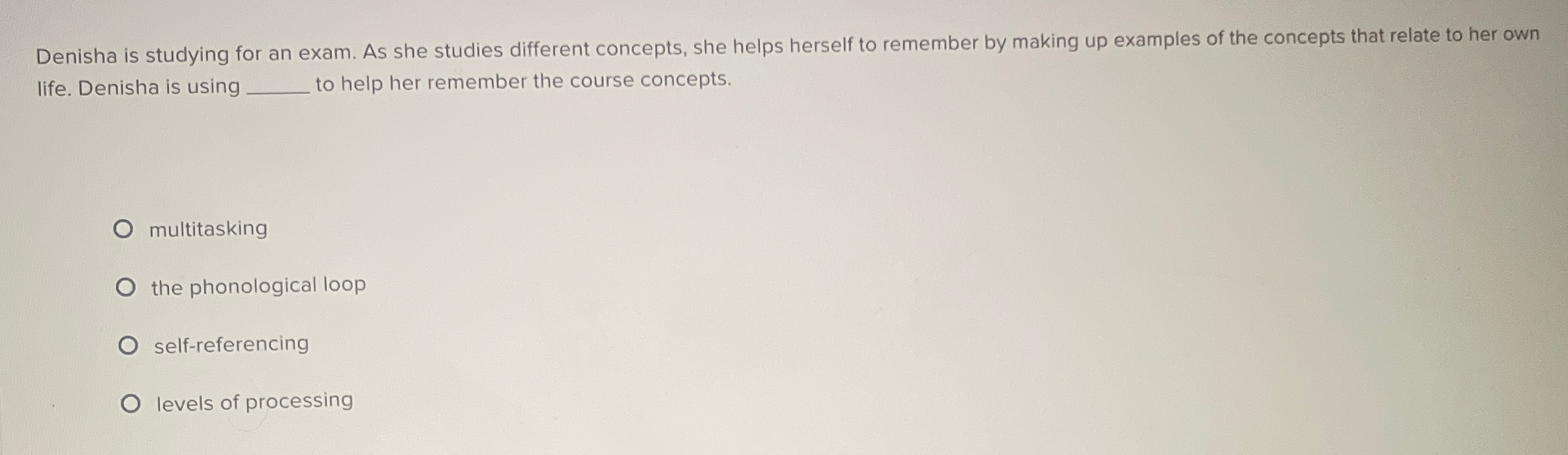 Solved Denisha is studying for an exam. As she studies | Chegg.com