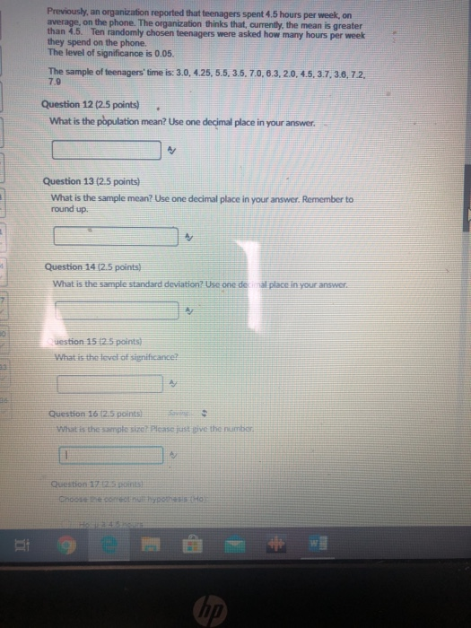 Solved Previously, an organization reported that teenagers | Chegg.com