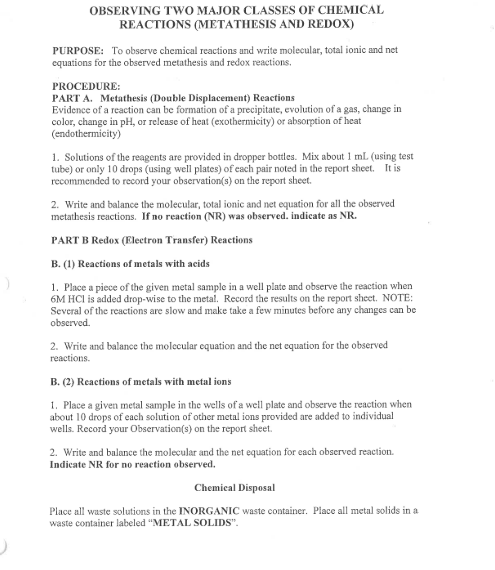 Solved Post Lab Questions:OBSERVING TWO MAJOR CLASSES OF | Chegg.com