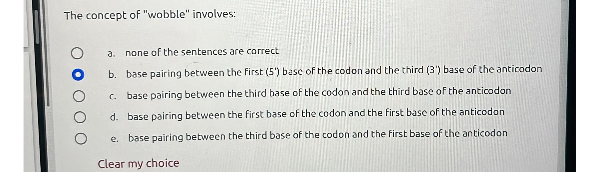 Solved The concept of "wobble" involves:a. ﻿none of the | Chegg.com