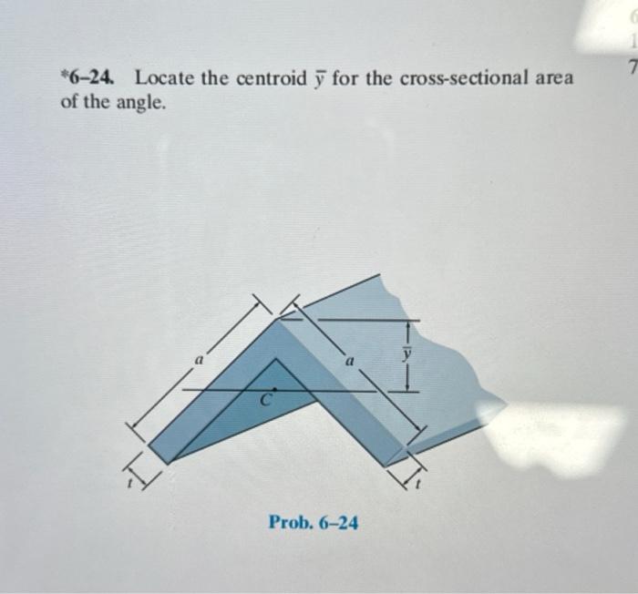 Solved "6-24. Locate the centroid yˉ for the cross-sectional | Chegg.com