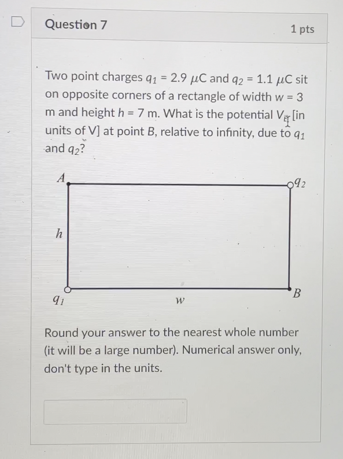 Solved Question 71 ﻿ptsTwo point charges q1=2.9μC ﻿and | Chegg.com