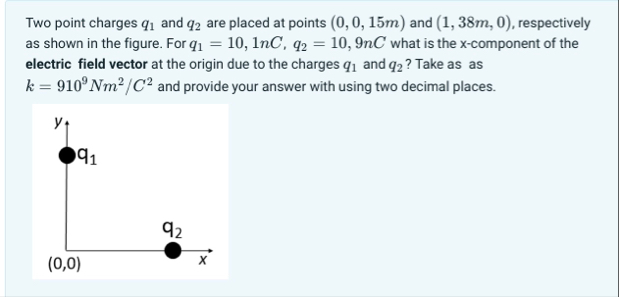 Solved Two point charges q1 ﻿and q2 ﻿are placed at points | Chegg.com