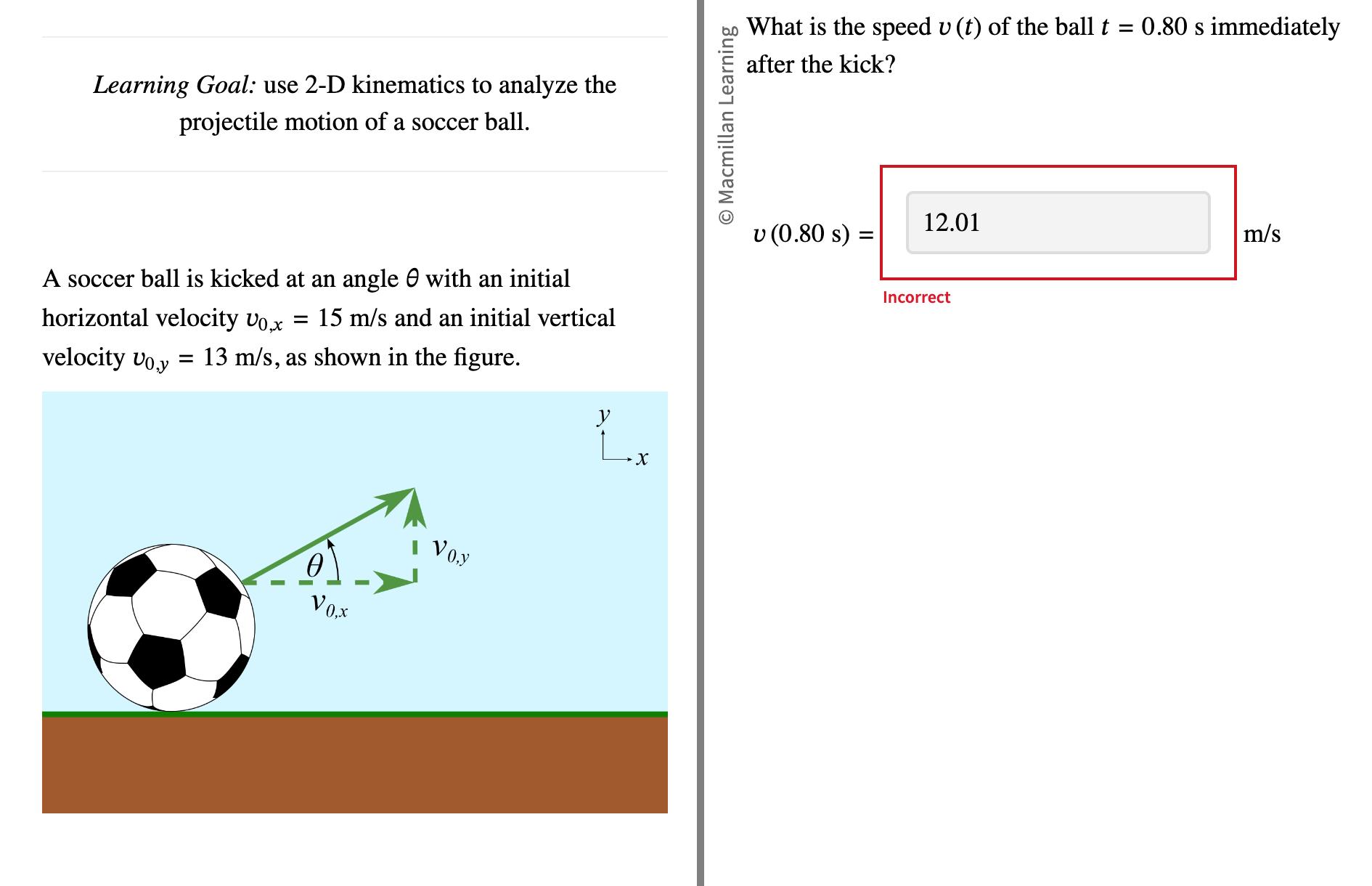 Solved Learning Goal: use 2-D kinematics to analyze the | Chegg.com
