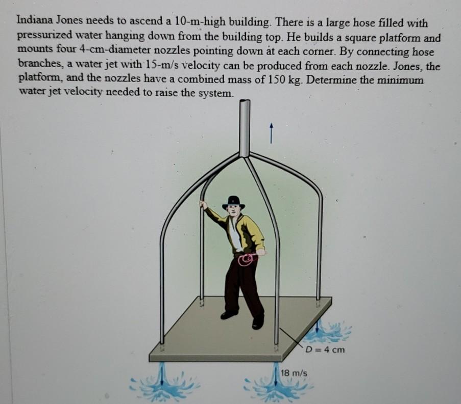 Solved Indiana Jones needs to ascend a 10-m-high building. | Chegg.com