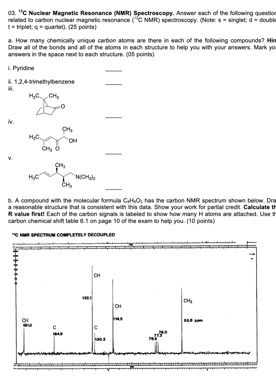 Solved 03. \( { }^{13} \mathrm{C} \) ﻿Nuclear Magnetic | Chegg.com