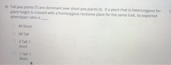 Solved (1pts) 5) In pea plants, Inflated pods (1) are | Chegg.com