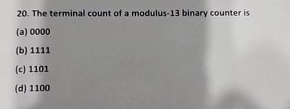 Solved The terminal count of a modulus-13 ﻿binary counter | Chegg.com