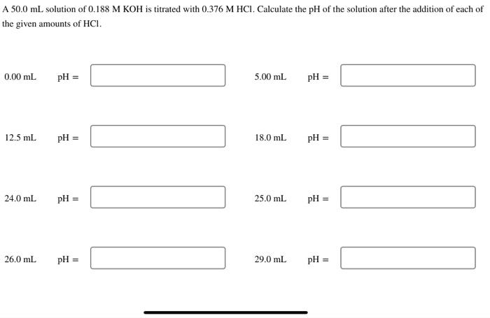 Solved Help please: A 50.0 mL solution of 0.188 M KOH is | Chegg.com