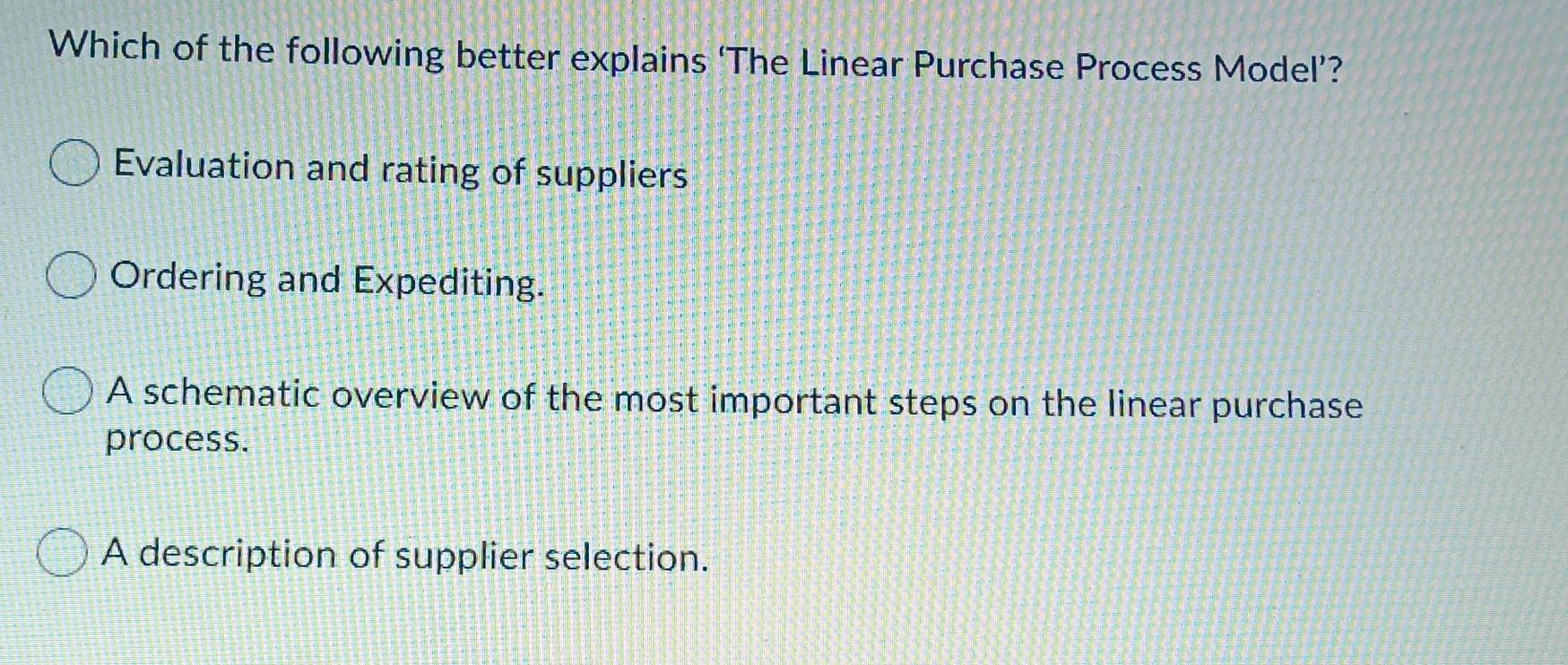 Solved Which of the following better explains 'The Linear | Chegg.com