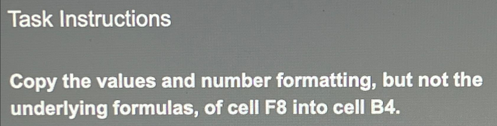 Solved Task InstructionsCopy the values and number | Chegg.com