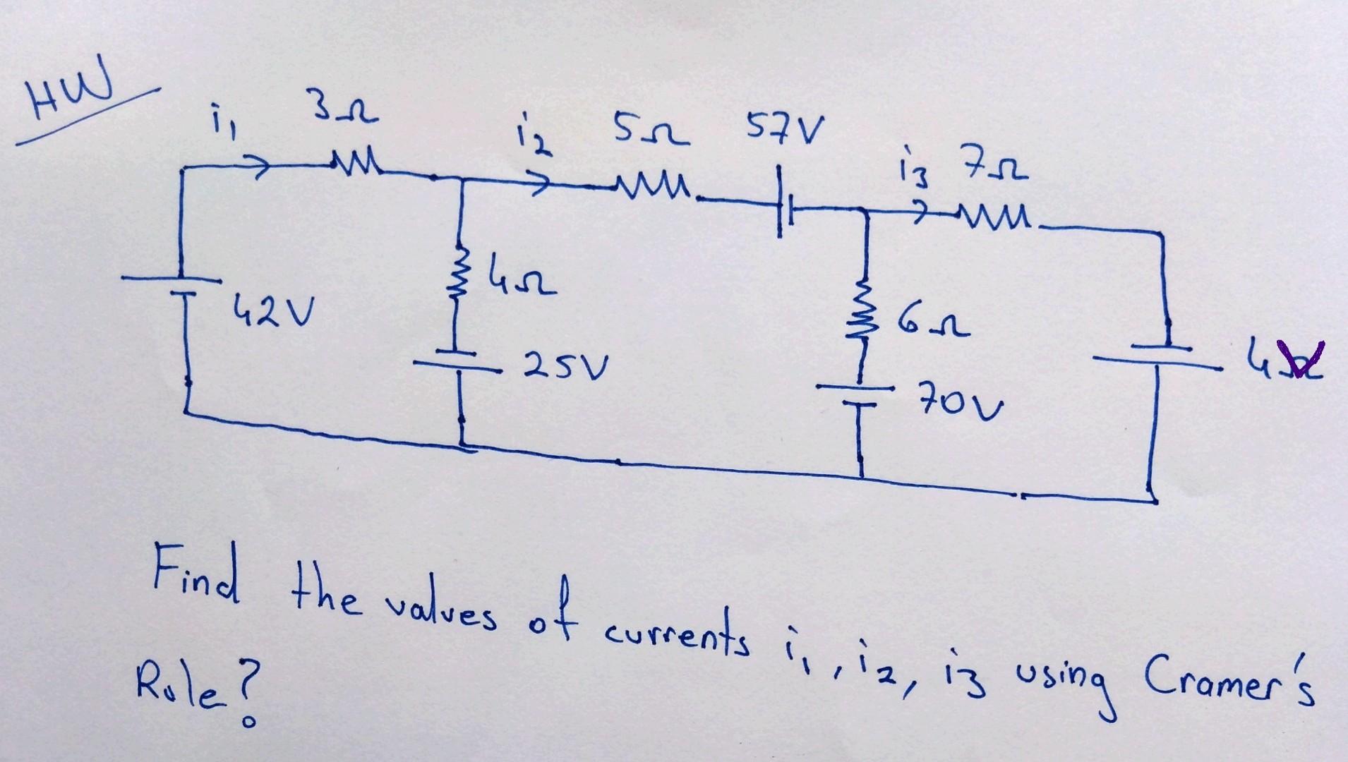 Solved Find the values of currents i1,i2,i3 using Cramer's | Chegg.com