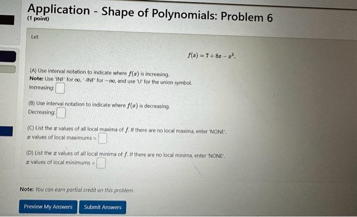 Solved Application - Shape of Polynomials: Problem 4 (1 | Chegg.com
