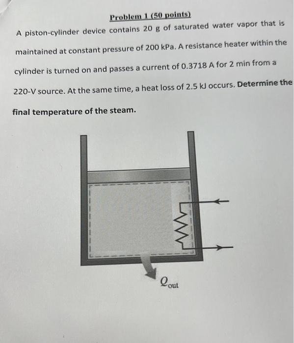 Solved Problem 1 50 Points A Piston Cylinder Device 