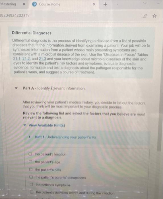 Solved Mastering X 82049242023#/ P Course Home X Part A - | Chegg.com