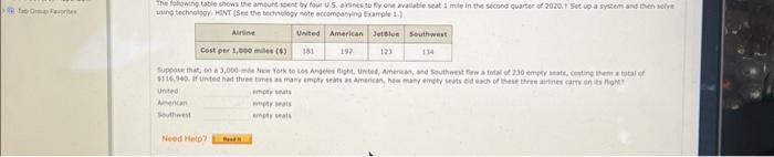 Solved \begin{tabular}{|c|c|} \hline Unied: & emptr seats \\ | Chegg.com