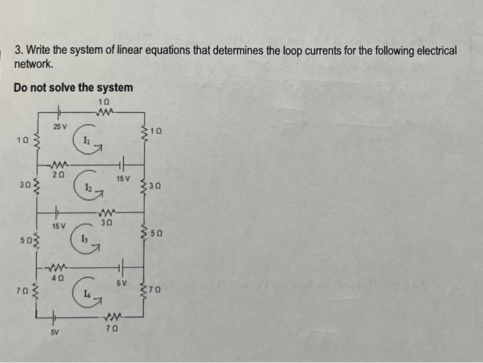 Solved 3. Write the system of linear equations that | Chegg.com