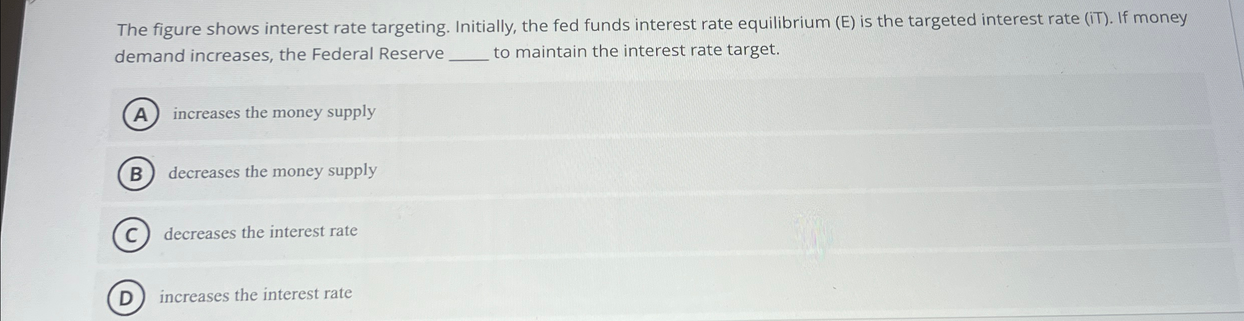 Solved The figure shows interest rate targeting. Initially, | Chegg.com