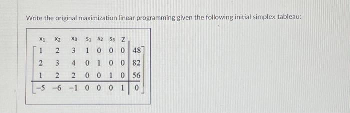 Solved Write the original maximization linear programming | Chegg.com