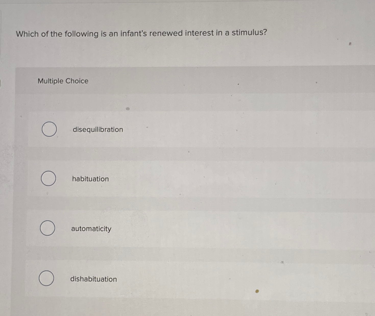 Solved Which of the following is an infant's renewed | Chegg.com